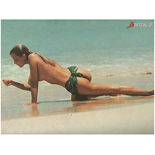 Bo Derek 8 inch by 10 inch PHOTOGRAPH Tarzan the Ape Man 10 Tommy Boy Full Body Crawling on Beach Toward Water kn