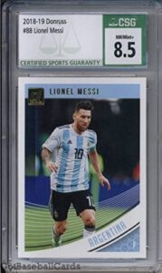 2018-19 panini donruss soccer #1 lionel messi fc barcelona csg 8.5 nm/mint+