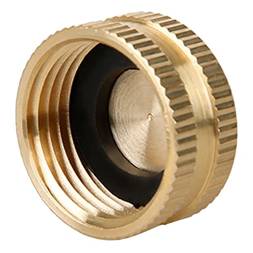 Joywayus 3/4" GHT Female Garden Hose Cap Brass Watering Fittings with Washers(Pack of 4)