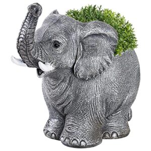 ylncicn elephant planter succulent pots retro flower pots. elephant gifts for women. aunt garden yard flower succulent bonsai bed trough plant diy pot home desktop decoration