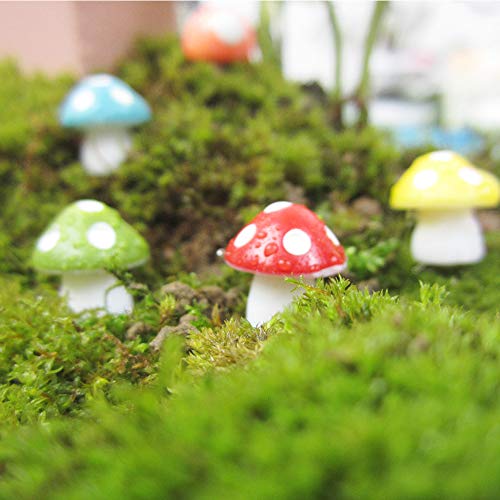 20Pcs Fairy Garden Mushrooms - Mini Mushroom Miniature Figurines for Micro Landscape/Bonsai Craft (Miniature Mushroom， 20Pcs)