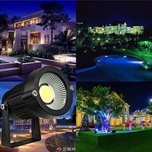 Z Outdoor Landscape LED Lighting 5W Waterproof Graden Lights COB Led Spotlights with Spiked Stand for Lawn Decorative Lamp US 3- Plug 6500K Daylight White Lights (2 Packs)