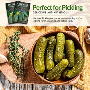 Survival Garden Seeds - National Pickling Cucumber Seed for Planting - Packet with Instructions to Plant and Grow Cucumis Sativus in Your Home Vegetable Garden - Non-GMO Heirloom Variety