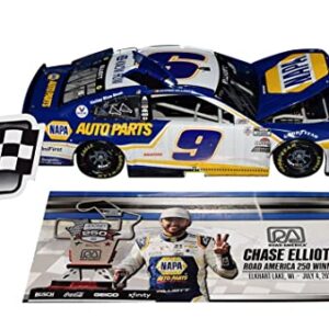 AUTOGRAPHED 2021 Chase Elliott #9 NAPA Racing ROAD AMERICA WIN (Raced Version) Hendrick Motorsports Signed Lionel 1/24 Scale NASCAR Diecast Car with COA (1 of only 1,176 produced)