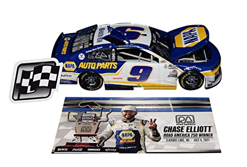 AUTOGRAPHED 2021 Chase Elliott #9 NAPA Racing ROAD AMERICA WIN (Raced Version) Hendrick Motorsports Signed Lionel 1/24 Scale NASCAR Diecast Car with COA (1 of only 1,176 produced)