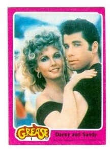 john travolta and olivia newton john trading card 1978 grease #1 danny zuko and sandy olsen