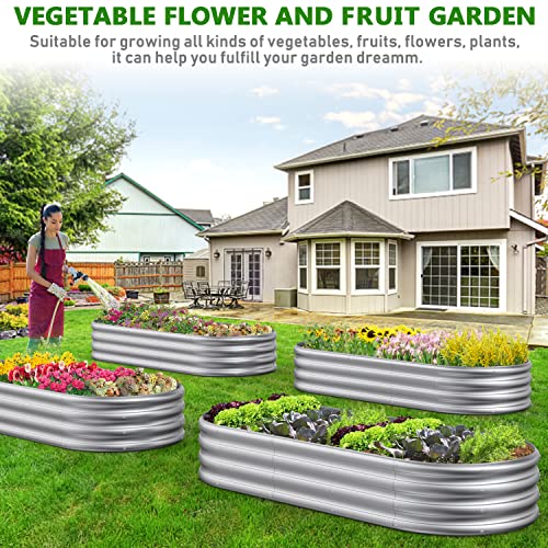 OGKBIR 6x2.3x1ft Outdoor Galvanized Raised Garden Bed, Planter Raised Bed for Gardening, Outdoor Raised Planter Box for Flower Vegetables