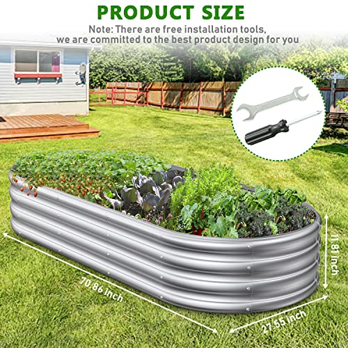 OGKBIR 6x2.3x1ft Outdoor Galvanized Raised Garden Bed, Planter Raised Bed for Gardening, Outdoor Raised Planter Box for Flower Vegetables