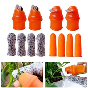 ybb 12 pcs gardening silicone thumb knife harvesting tool, separator finger plant fruit picking knife garden tool (s)