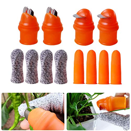 YBB 12 Pcs Gardening Silicone Thumb Knife Harvesting Tool, Separator Finger Plant Fruit Picking Knife Garden Tool (S)