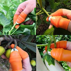 YBB 12 Pcs Gardening Silicone Thumb Knife Harvesting Tool, Separator Finger Plant Fruit Picking Knife Garden Tool (S)