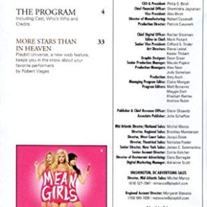 Tina Fey"MEAN GIRLS" Taylor Louderman/Erika Henningsen/Ashley Park/Kate Rockwell 2017 Washington Tryout Playbill