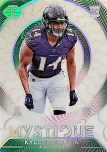 kyle hamilton authentic rookie football card – 2022 panini illusions short print mystique – baltimore ravens