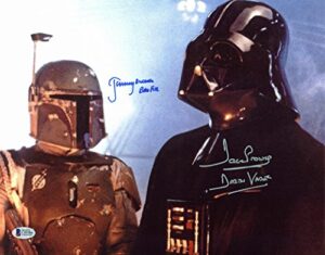 david prowse & jeremy bulloch star wars authentic signed 11×14 insc. photo bas