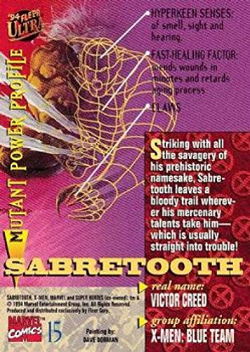 1994 Fleer Ultra #15 Sabretooth NonSport