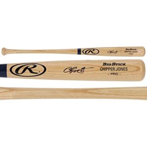 chipper jones atlanta braves autographed rawlings game model bat – autographed mlb bats