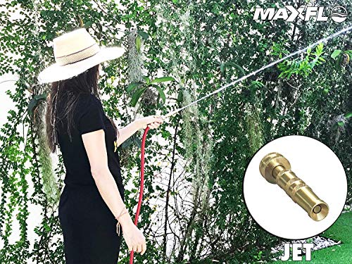 MAXFLO High Pressure Hose Nozzle [2 Pack] Heavy Duty | Brass Water Hose Nozzles for Garden Hoses | Adjustable Function | Fits Standard Hoses, Garden Sprayer, Spray Nozzle, Power Washer Nozzle