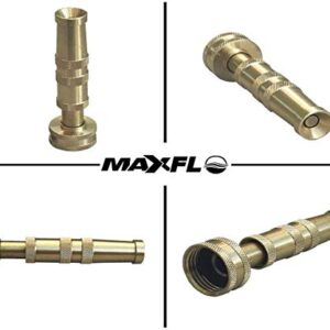 MAXFLO High Pressure Hose Nozzle [2 Pack] Heavy Duty | Brass Water Hose Nozzles for Garden Hoses | Adjustable Function | Fits Standard Hoses, Garden Sprayer, Spray Nozzle, Power Washer Nozzle