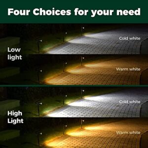 30 LEDs Solar Spot Lights Outdoor, 2 Modes Cold & Warm White Adjustable Solar Landscape Spotlights, IP68 Waterproof, Solar Outdoor Lights for Yard Garden Driveway Porch Walkway Pool Patio, 2 Pack