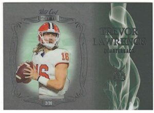 trevor lawrence rc sp /20 2021 wild card silver smoking gun rookie jaguars #1