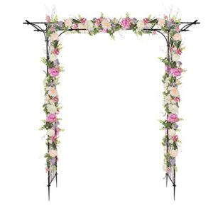 VINGLI Garden Arbor, Arch Archway for Wedding Ceremony Party, Steel Garden Trellis for Plant Climbing, Christmas Garden Decorations Pergola for Garden, Backyard, Lawn