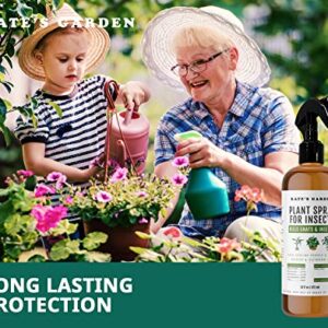 Plant Spray Bottle for Insects (16oz) by Kate's Garden. Garden Plant Care Peppermint Oil Spray for Bugs. Fungus Gnat Killer for Indoor Plants & Outdoors. Insecticide for Fruit Flies, Spider Mites.