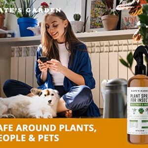 Plant Spray Bottle for Insects (16oz) by Kate's Garden. Garden Plant Care Peppermint Oil Spray for Bugs. Fungus Gnat Killer for Indoor Plants & Outdoors. Insecticide for Fruit Flies, Spider Mites.