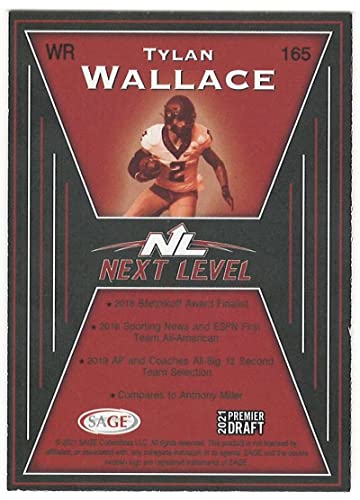 TYLAN WALLACE RC 2021 SAGE Hit Premier Draft Silver #165 ROOKIE NM+-MT+ Football Parallel Version Next Level