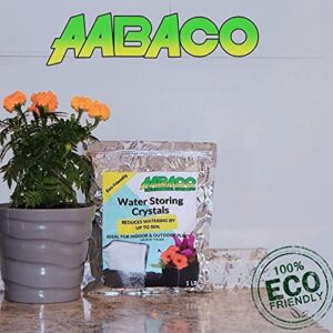 AABACO Water Storing Crystals - for Indoor & Outdoor Plants - Mix Crystals with Soil to Reduce The Amount of Watering Needed - Protect Against Heat - Watch Your Garden & Plant Grow (1LB)