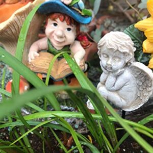 MUAMAX Decorative Angel Garden Stakes Miniature Angel Fairy Garden Angel Small Memorial Statue