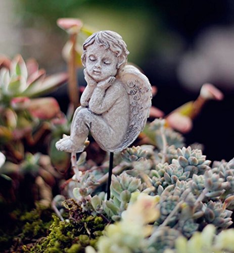 MUAMAX Decorative Angel Garden Stakes Miniature Angel Fairy Garden Angel Small Memorial Statue