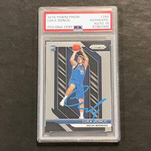 2018-19 nba panini prizm #180 luka doncic signed card auto 10 psa slabbed maveri – basketball slabbed rookie cards