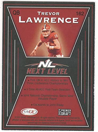 TREVOR LAWRENCE RC 2021 SAGE Hit Premier Draft Silver #162 ROOKIE NM+-MT+ Football Parallel Version Next Level