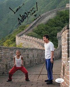 jackie chan autographed 8×10 color photo+jsa karate kid