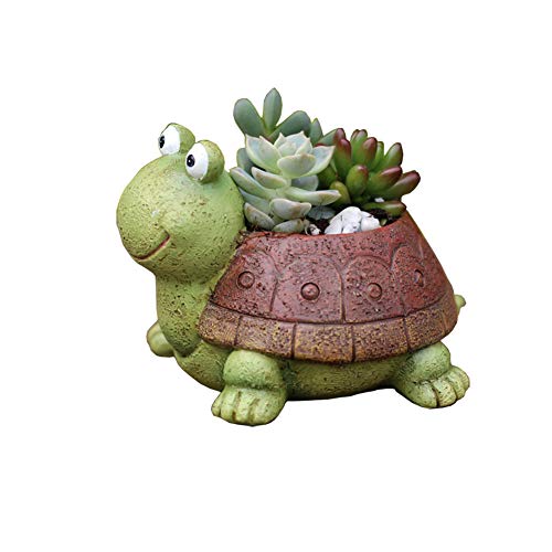 Youfui Turtle Plant Pot Flowerpot Animal Garden Pots Resin Succulent Pots Planter Bonsai Plant Holder for Home Office Desk Mini Ornament