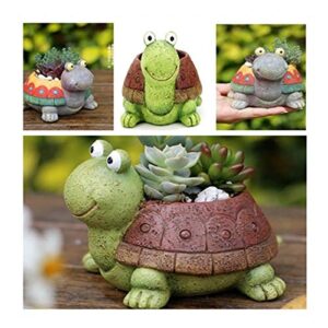 Youfui Turtle Plant Pot Flowerpot Animal Garden Pots Resin Succulent Pots Planter Bonsai Plant Holder for Home Office Desk Mini Ornament