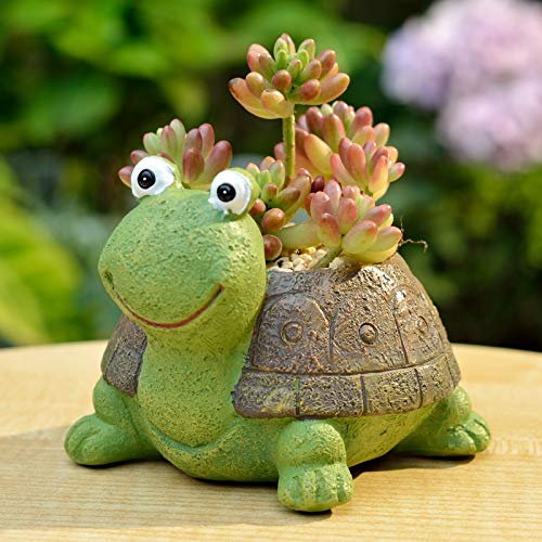 Youfui Turtle Plant Pot Flowerpot Animal Garden Pots Resin Succulent Pots Planter Bonsai Plant Holder for Home Office Desk Mini Ornament