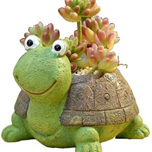 Youfui Turtle Plant Pot Flowerpot Animal Garden Pots Resin Succulent Pots Planter Bonsai Plant Holder for Home Office Desk Mini Ornament