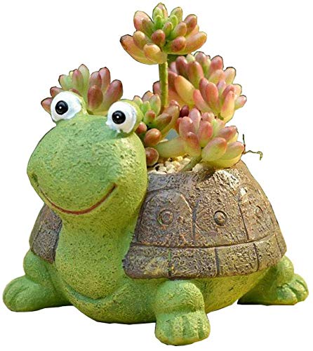 Youfui Turtle Plant Pot Flowerpot Animal Garden Pots Resin Succulent Pots Planter Bonsai Plant Holder for Home Office Desk Mini Ornament