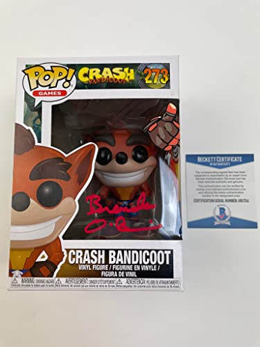 Brendan O' Brien signed Funko Pop Crash Bandicoot Hand Painted Sketch Beckett