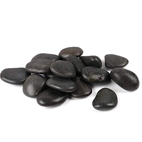 FANTIAN 5 Pounds Black Natural Decorative River Pebbles – 2-3 Inch Black Polished Decorative Pebbles for Garden Landscaping, Home Décor, Outdoor Paving River Rocks, Rocks for Painting