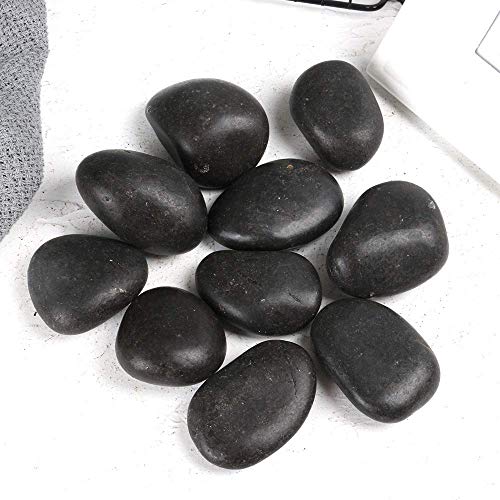 FANTIAN 5 Pounds Black Natural Decorative River Pebbles – 2-3 Inch Black Polished Decorative Pebbles for Garden Landscaping, Home Décor, Outdoor Paving River Rocks, Rocks for Painting