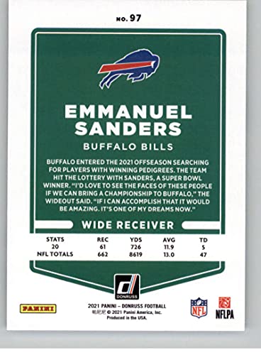 2021 Donruss #97 Emmanuel Sanders Buffalo Bills NFL Football Trading Card