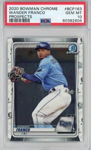 graded 2020 bowman chrome prospects wander franco #bcp163 rookie rc baseball card psa 10 gem mint