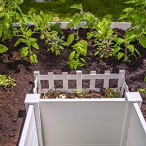 Vita Classic 6 Foot x 6 Foot x 22 inch White Vinyl Keyhole Garden with Composting Basket, BPA, Pthalate Free, VT17107