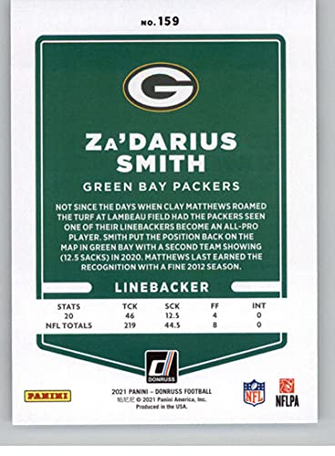 2021 Donruss #159 Za'Darius Smith Green Bay Packers NFL Football Trading Card