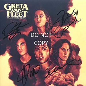 greta van fleet reprint signed 12×12 black smoke rising album poster photo josh kiszka rp