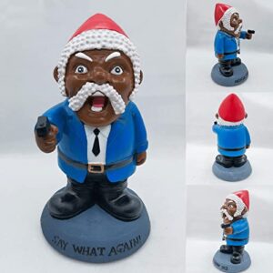 "Say What Again" Angry Garden Gnome, Funny Gnome with a Weapon Resin Ornaments, 9" War Gnome Outdoor Garden Statues for Indoor/ Outdoor/Lawn/Yard Art Decorations