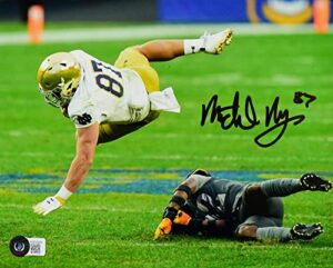 michael mayer autographed notre dame 8x10 tackled photo- beckett w hologram black