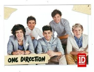 one direction trading card #93 louis tomlinson, niall horan, liam payne, zayn malik, harry styles